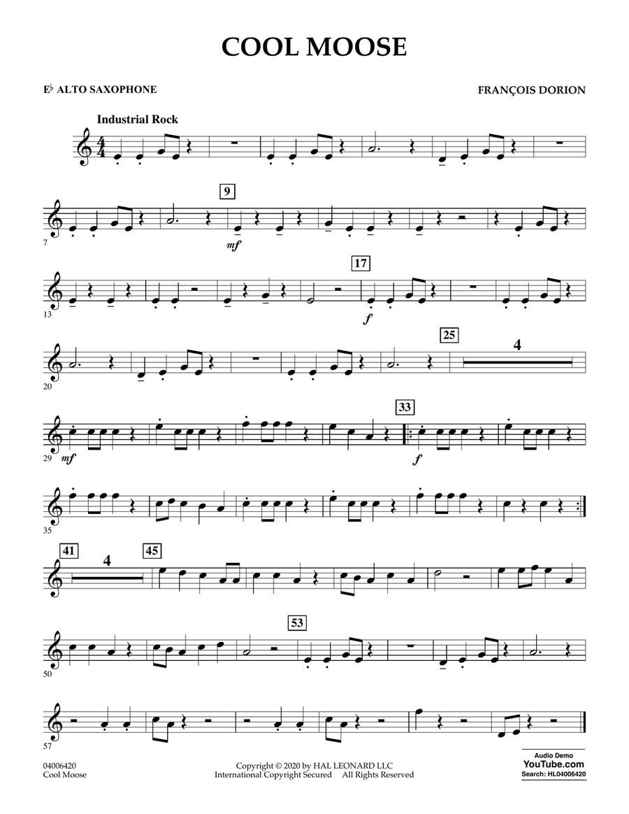 Cool Moose - Eb Alto Saxophone - Alto Saxophone, Concert Band - Digital ...