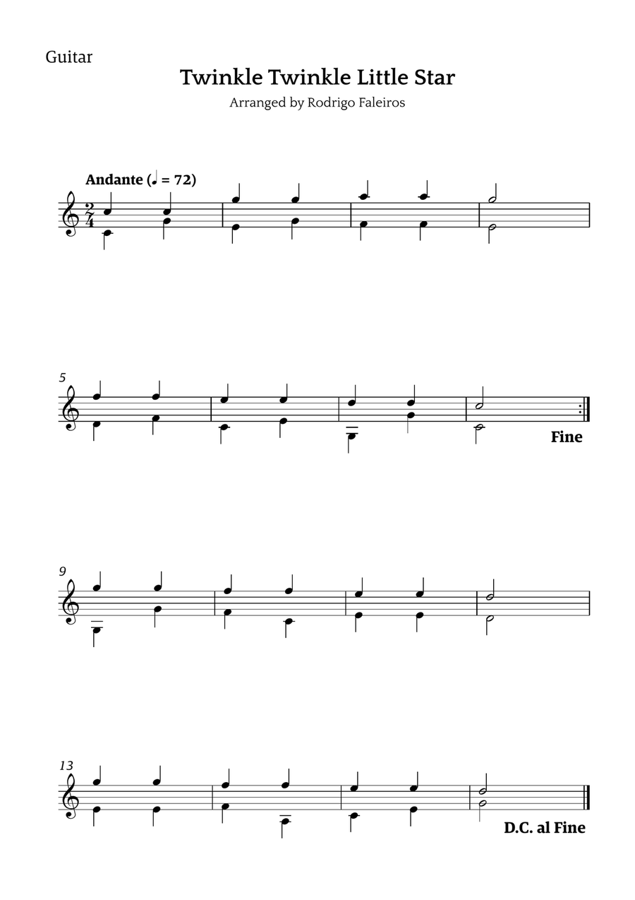 Twinkle Twinkle Little Star (for beginners) by Traditional - Chamber ...
