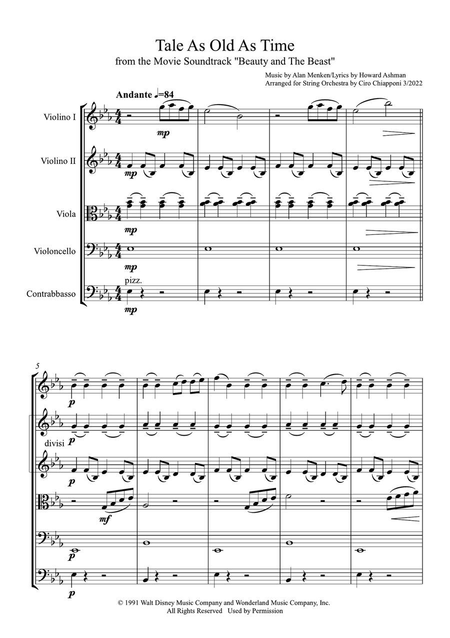 Beauty And The Beast by Celine Dion & Peabo Bryson - Small Ensemble ...