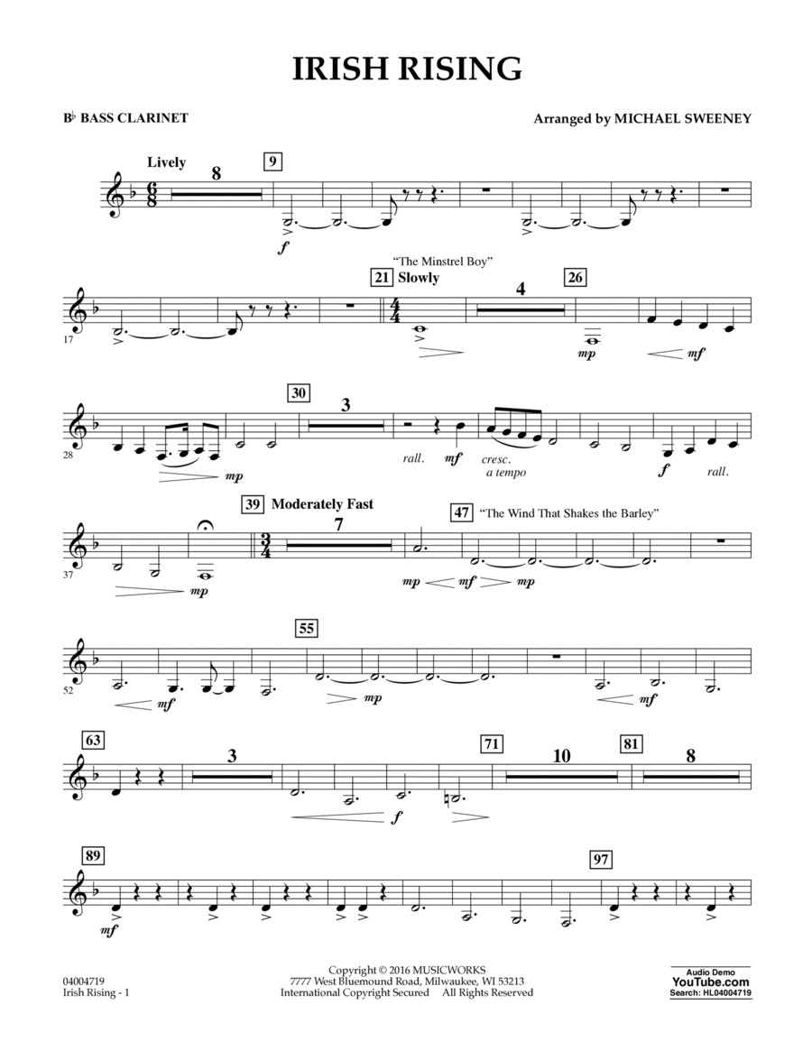 Irish Rising - Bb Bass Clarinet by Irish Folk Song - Bass Clarinet ...