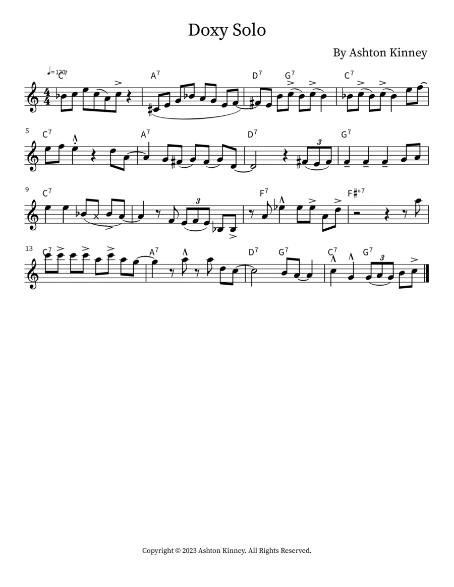 Doxy Solo - Trumpet Solo - Intermediate Digital Sheet Music | Sheet Music Plus