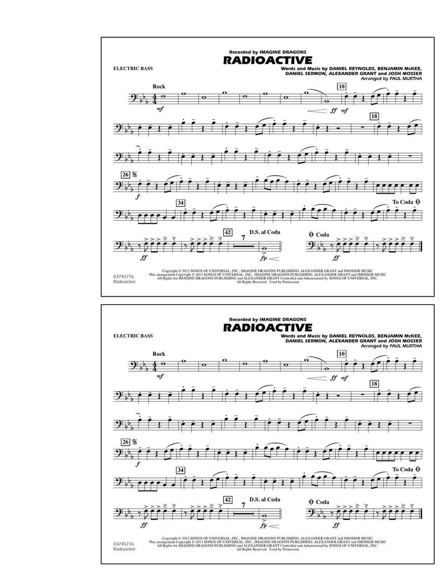 Radioactive - Electric Bass by Paul Murtha - Bass Guitar, Marching Band ...