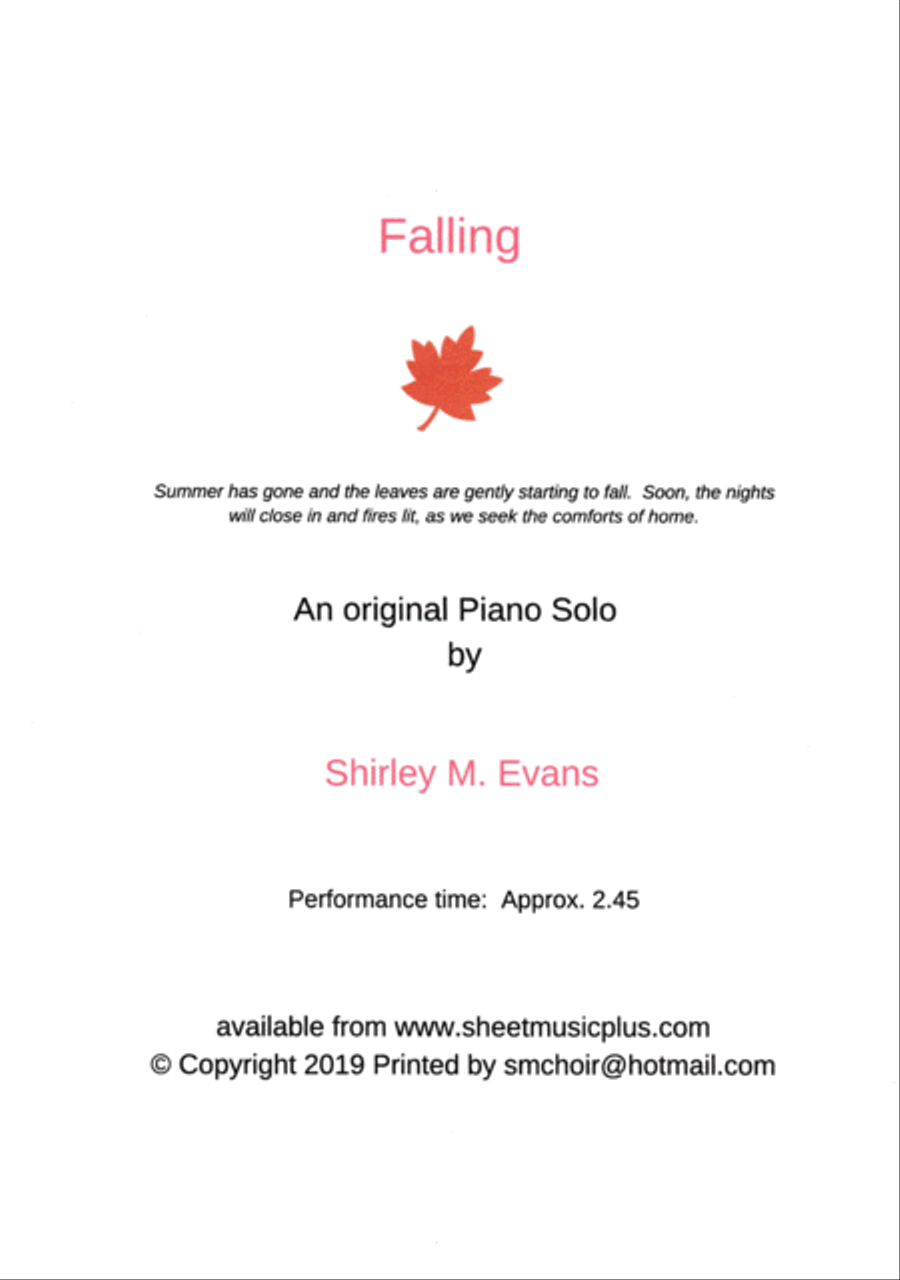 Falling - Piano Solo - Digital Sheet Music | Sheet Music Plus