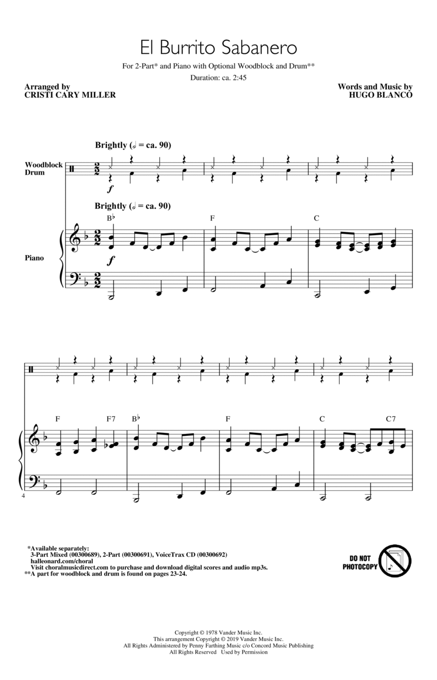 El Burrito Sabanero (Mi Burrito Sabanero) (arr. Cristi Cary Miller) by ...