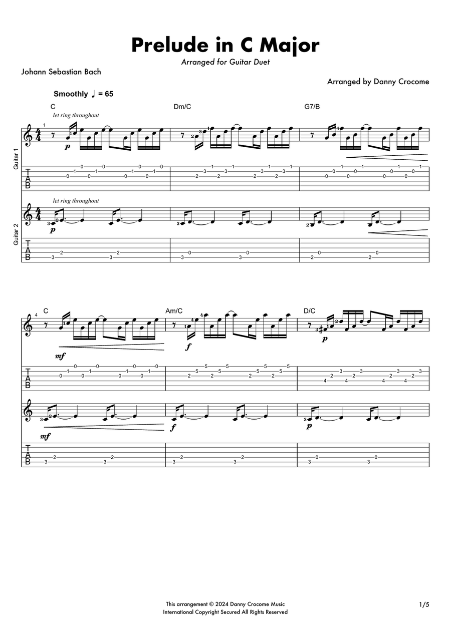 Prelude In C Major by Johann Sebastian Bach - Acoustic Guitar ...