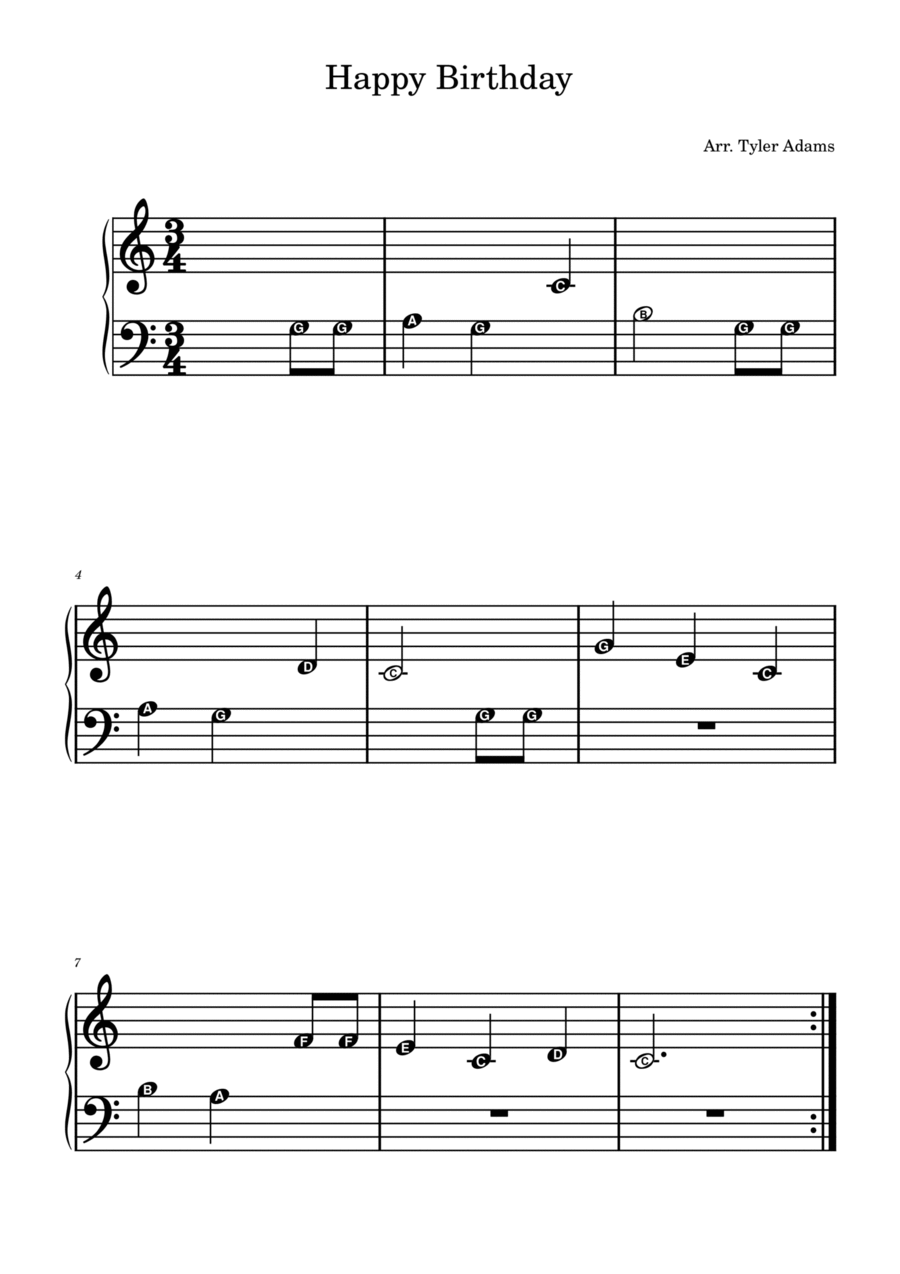 Happy Birthday (Beginner Piano) by Traditional - Piano Method - Digital ...
