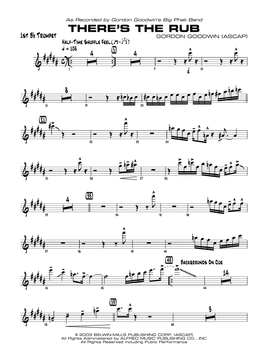 There's the Rub: 1st B-flat Trumpet by Gordon Goodwin - Jazz Ensemble ...