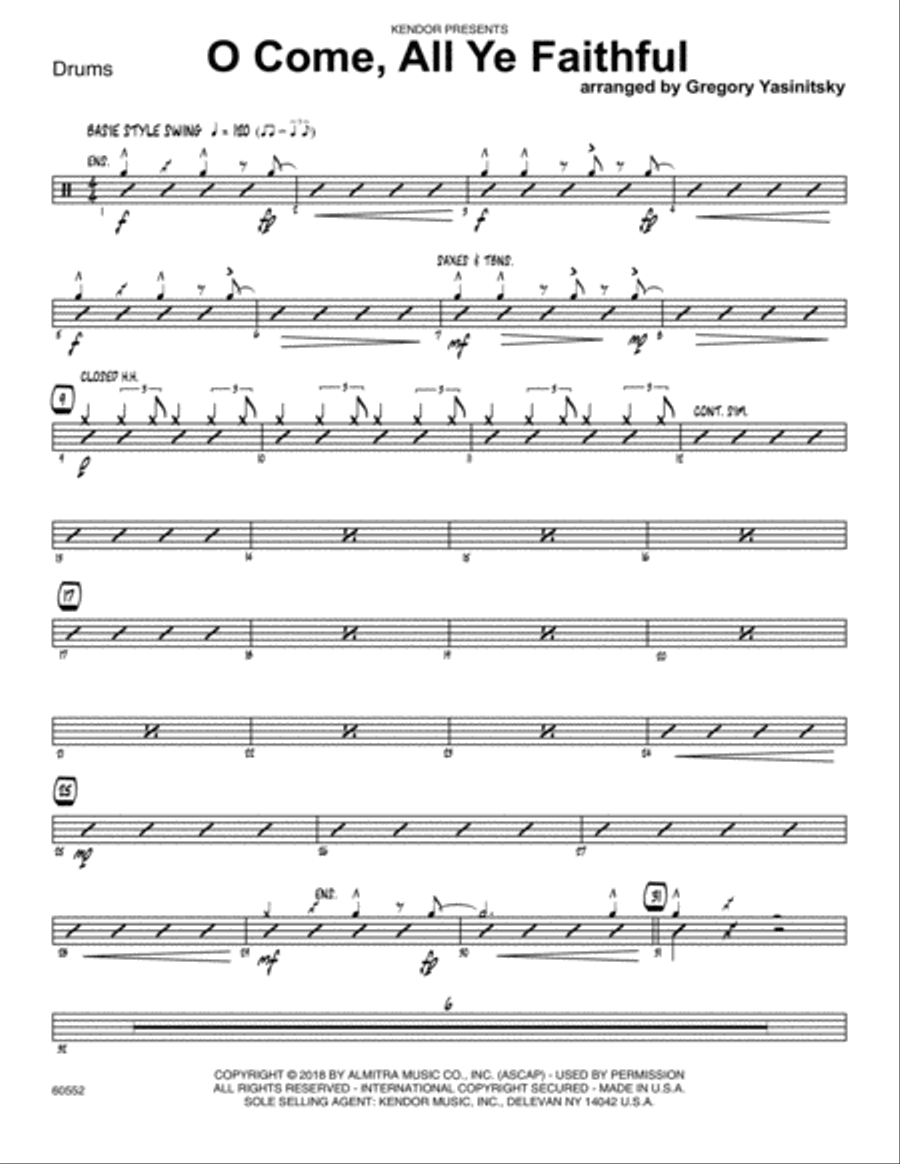 O Come, All Ye Faithful - Drum Set by Greg Yasinitsky - Drum Set ...
