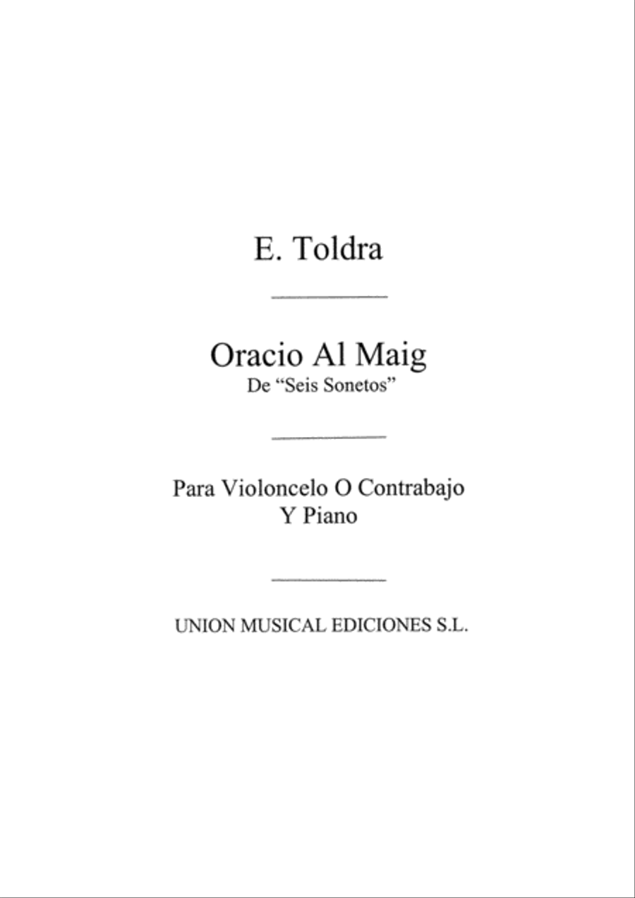 Oracio Al Maig by Eduardo Toldra - Piano Accompaniment, Cello Solo ...