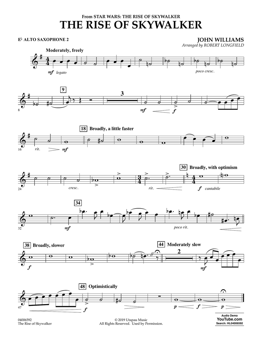 The Rise of Skywalker (from Star Wars: The Rise of Skywalker) - Eb Alto ...