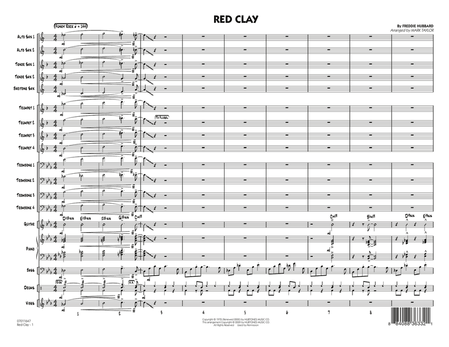 Red Clay - Conductor Score (Full Score) by Freddie Hubbard - Jazz ...
