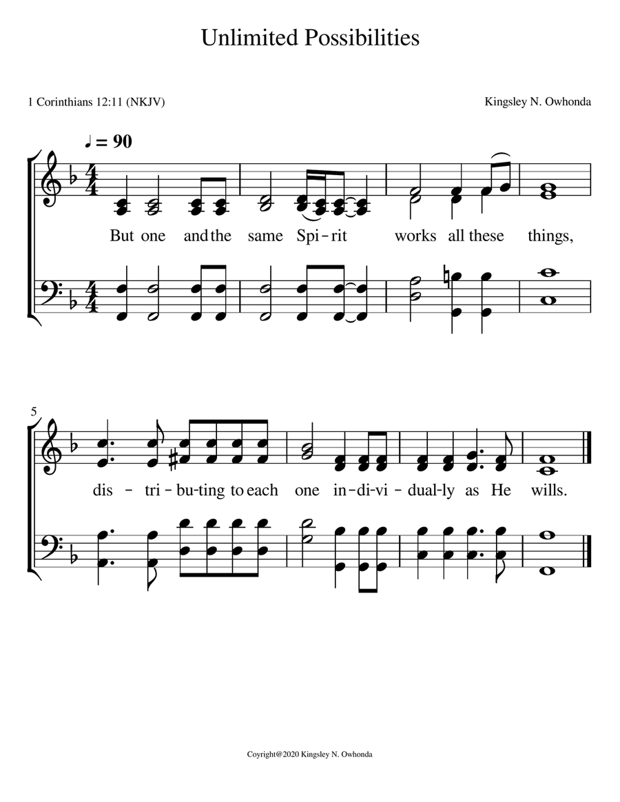 Unlimited Possibilities - Choir, 4-Part, SATB - Digital Sheet Music ...