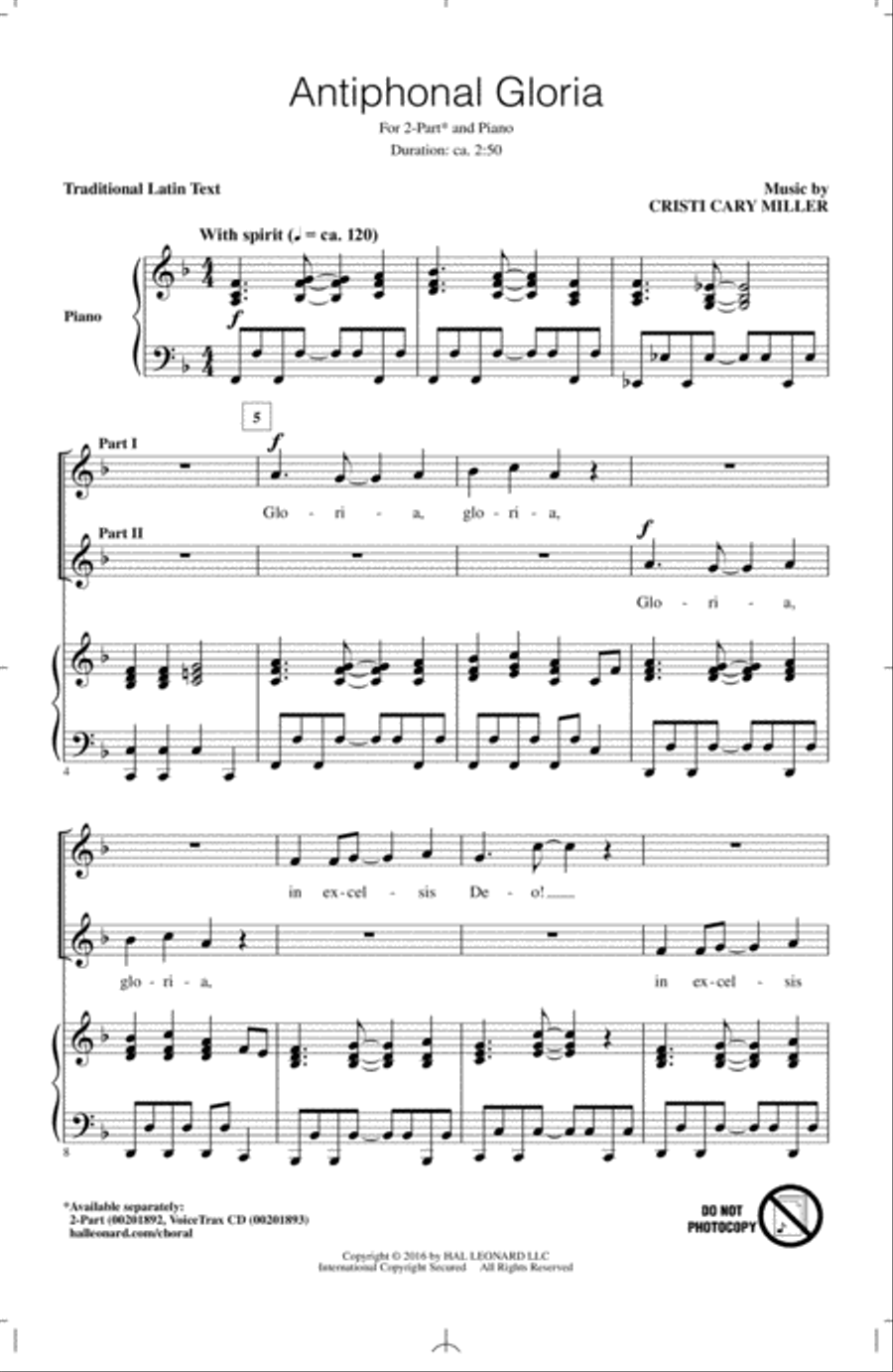 Antiphonal Gloria by Cristi Cary Miller - Choir, Voice - Digital Sheet ...