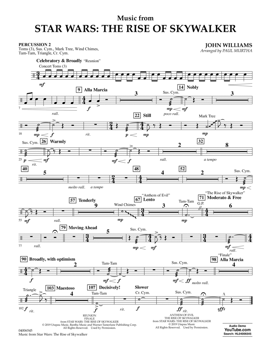 Music From Star Wars The Rise Of Skywalker Arr Paul Murtha