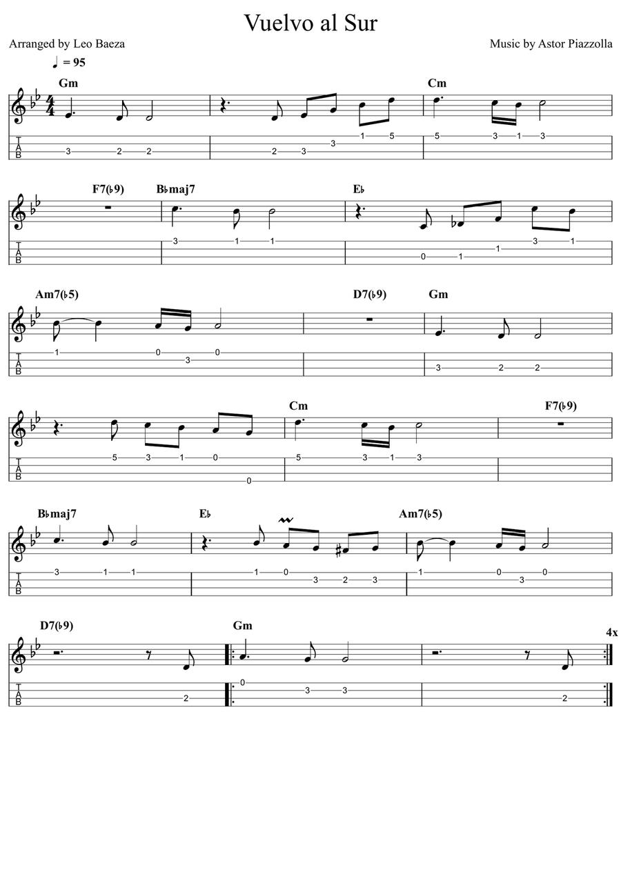 Vuelvo Al Sur By Astor Piazzolla Ukulele Digital Sheet Music Sheet Music Plus