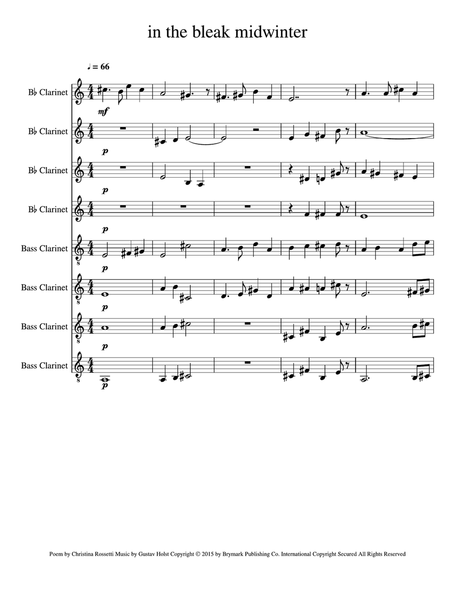 In The Bleak Midwinter by Mark A. Brymer - Choir, 4-Part, SATB - Late ...