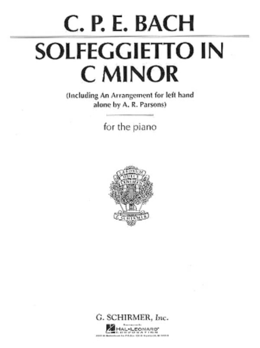 Solfeggietto in C Minor by Carl Philipp Emanuel Bach - Piano Solo - SMP ...
