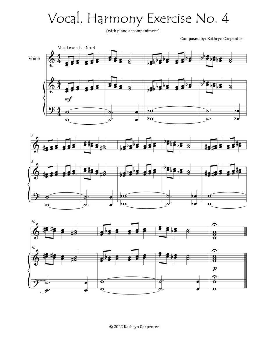 Vocal, Harmony Exercise No. 4 - SA - Digital Sheet Music | Sheet Music Plus