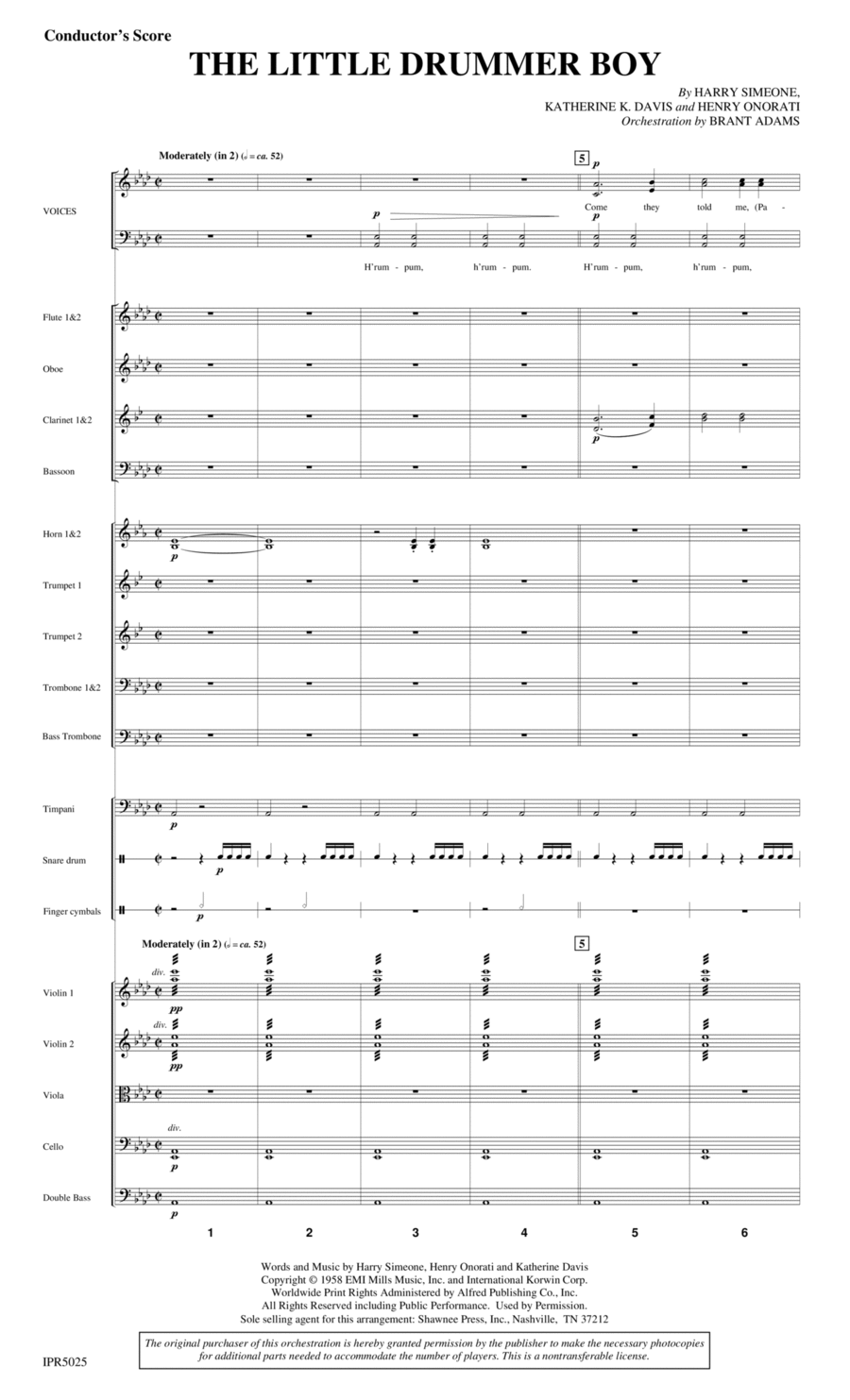 The Little Drummer Boy - Full Score by Harry Simeone - Choir - Digital ...