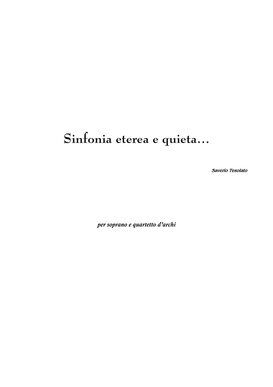 Sinfonia eterea e quieta... - Chamber Orchestra - Digital Sheet Music ...
