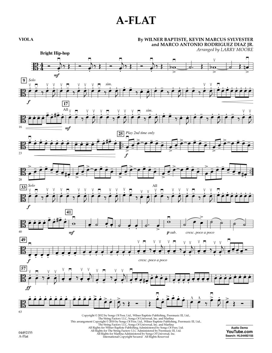 A-Flat - Viola by Larry Moore - Viola - Intermediate Digital Sheet ...