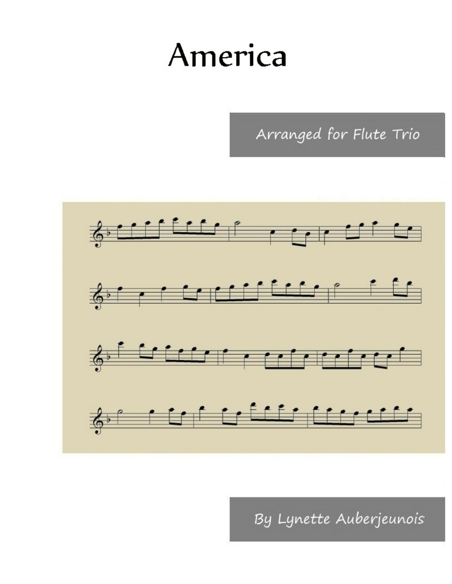 America - Flute Trio by Henry Carey - Flute, Flute Trio, Woodwind Trio ...