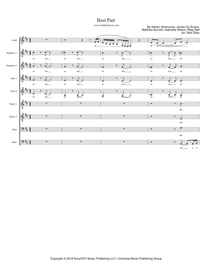 Best Part by H.E.R. - Divisi - Digital Sheet Music | Sheet Music Plus