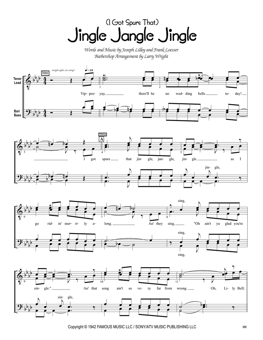 Jingle, Jangle, Jingle - Choir, TTBB, 4-Part - Intermediate Digital ...
