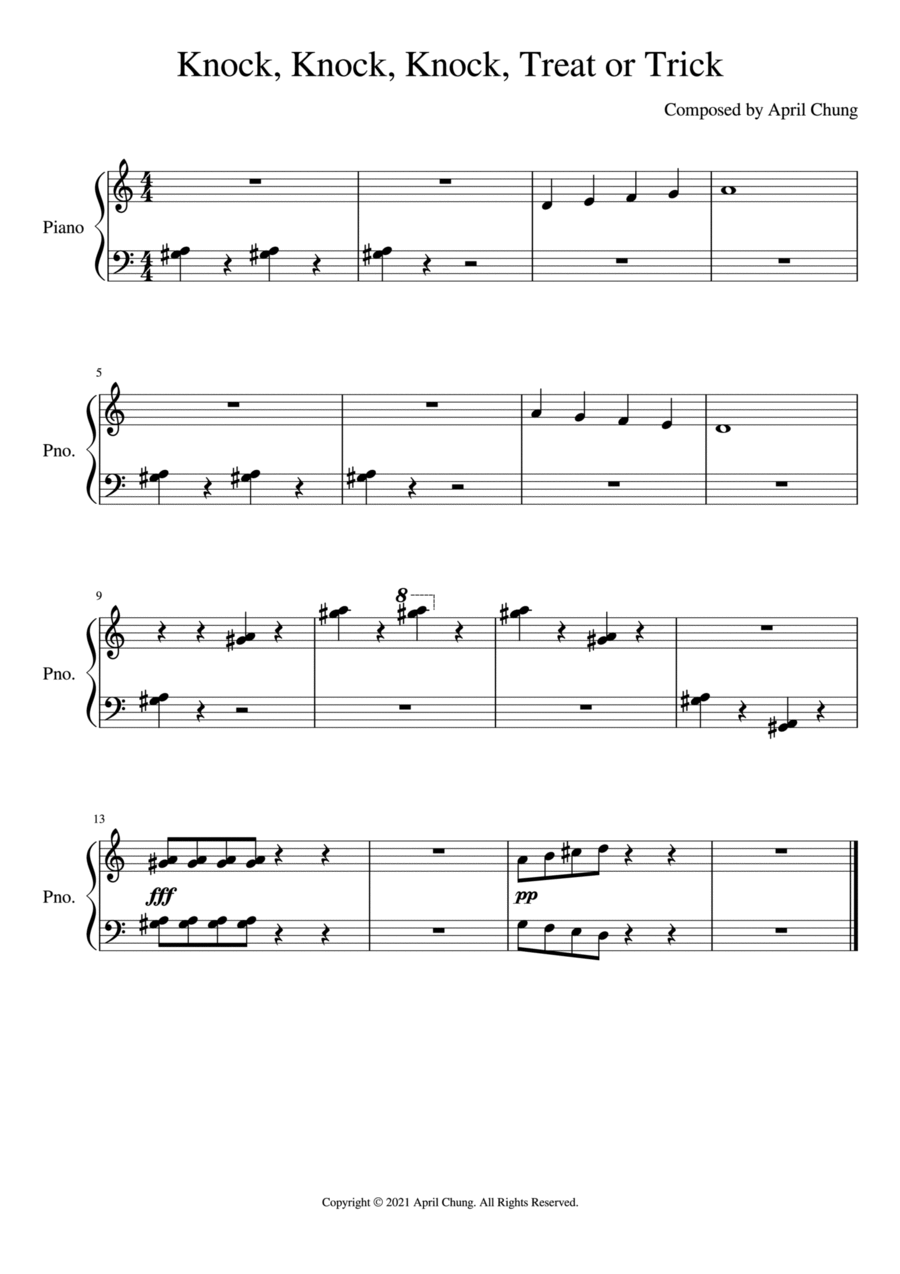 [Halloween] Knock Knock Knock, Treat or Trick - Piano Method, Easy ...