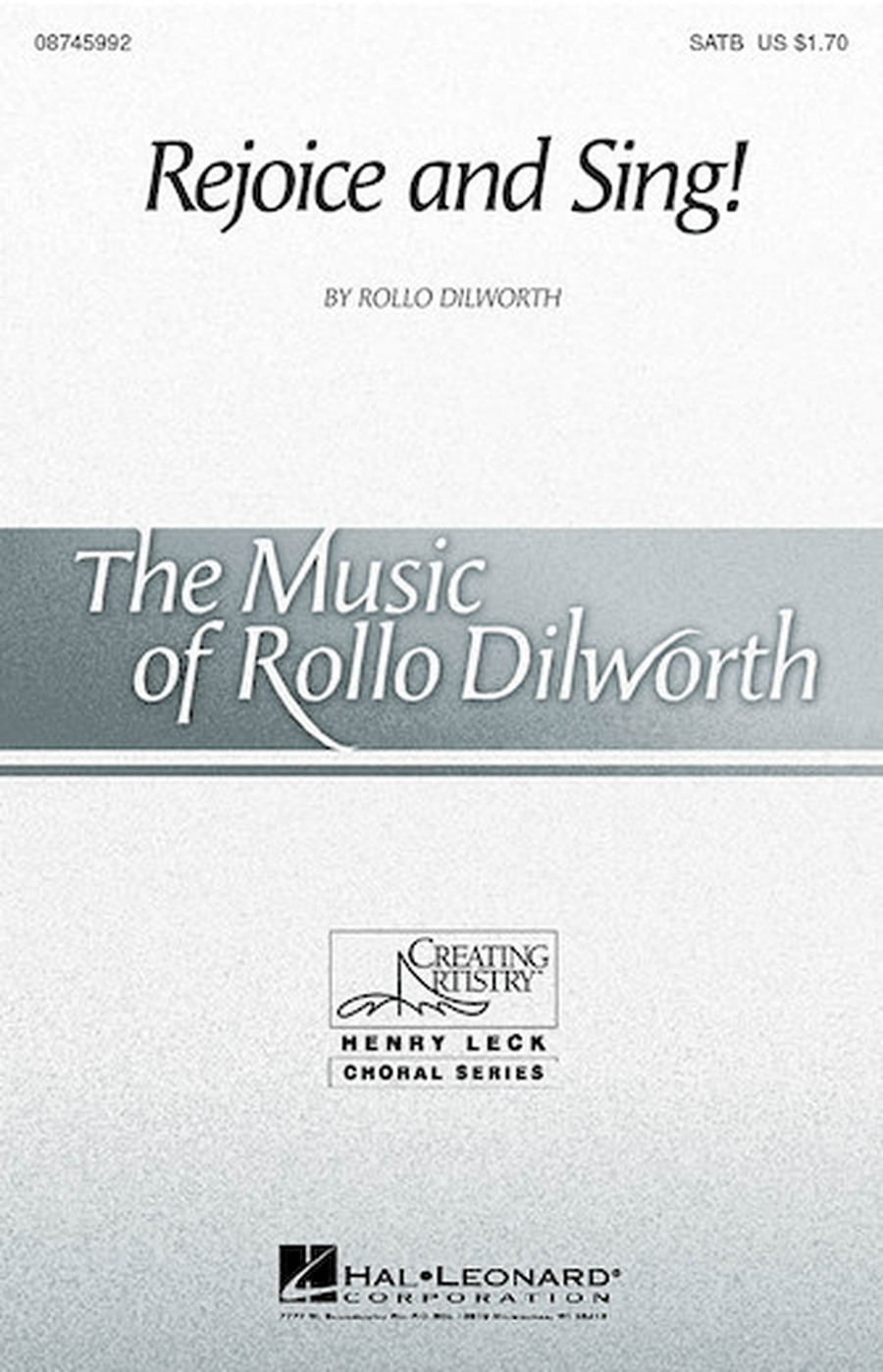 Rejoice and Sing! by Rollo Dilworth - 4-Part - Sheet Music | Sheet ...