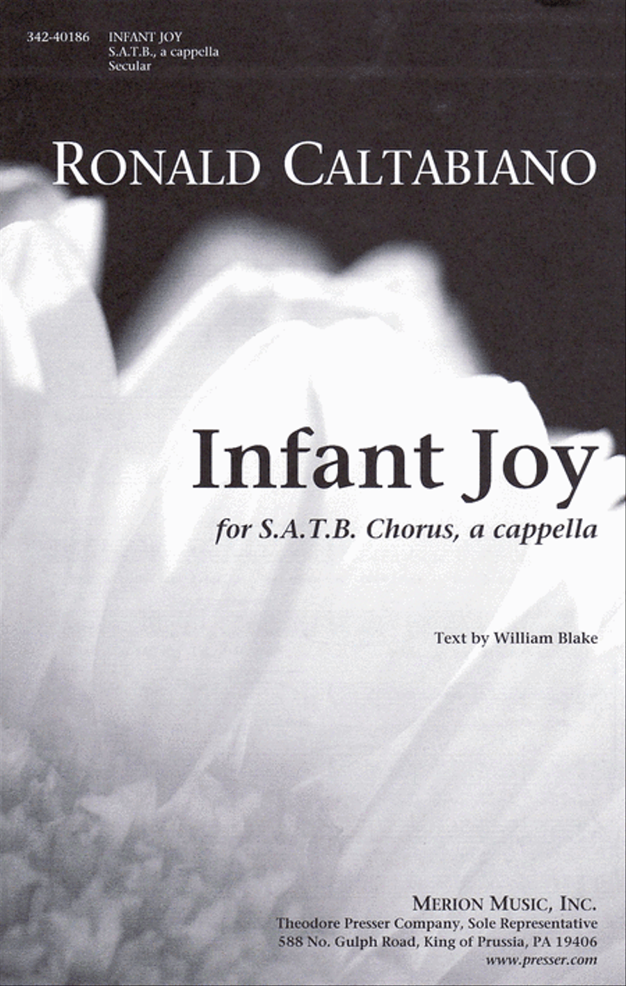 Infant Joy by Ronald Caltabiano - 4-Part - Sheet Music | Sheet Music Plus