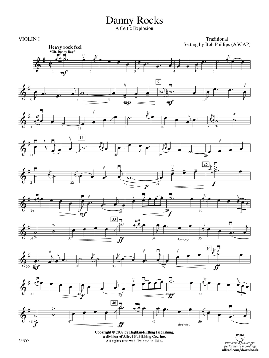 Danny Rocks: 1st Violin by Bob Phillips - String Orchestra - Digital ...