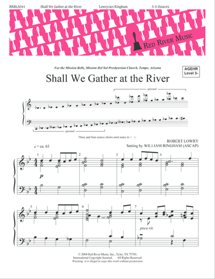 Shall We Gather at the River by Robert Lowry - 5-Octaves - Sheet Music ...
