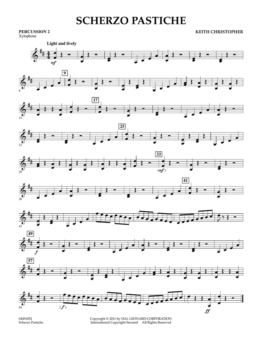 Scherzo Pastiche - Percussion 2 by Keith Christopher - Orchestra ...