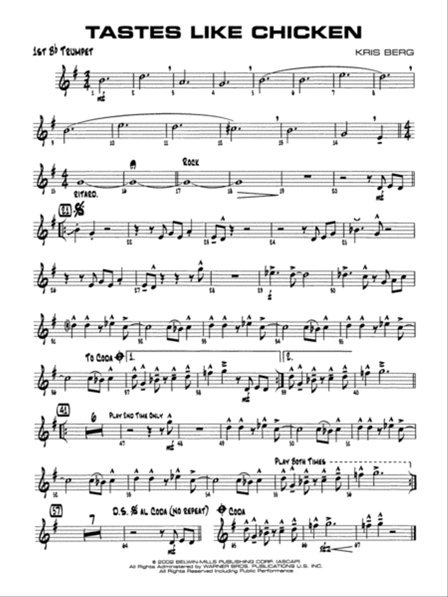 Tastes Like Chicken: 1st B-flat Trumpet by Kris Berg - Jazz Ensemble ...
