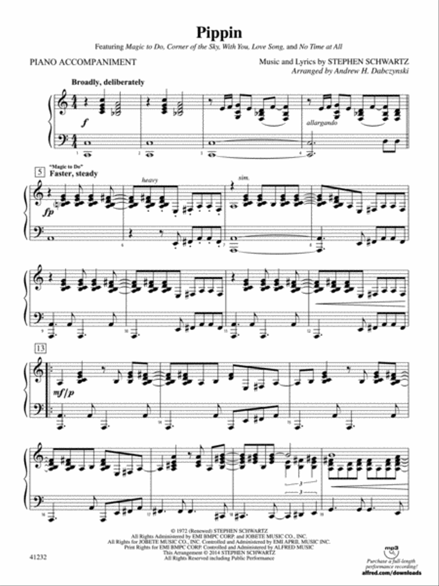 Pippin: Piano Accompaniment by Stephen Schwartz - Orchestra - Digital ...