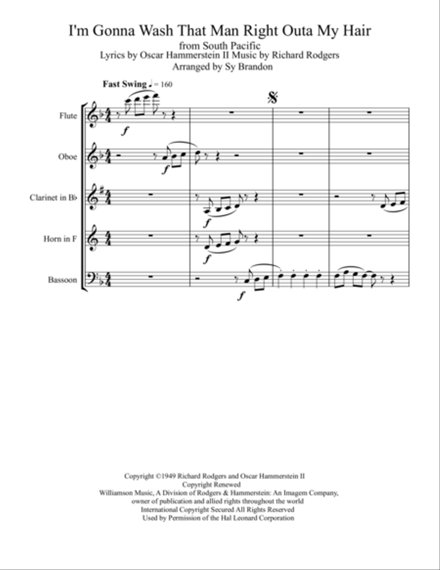 I'm Gonna Wash That Man Right Outa My Hair by Richard Rodgers ...