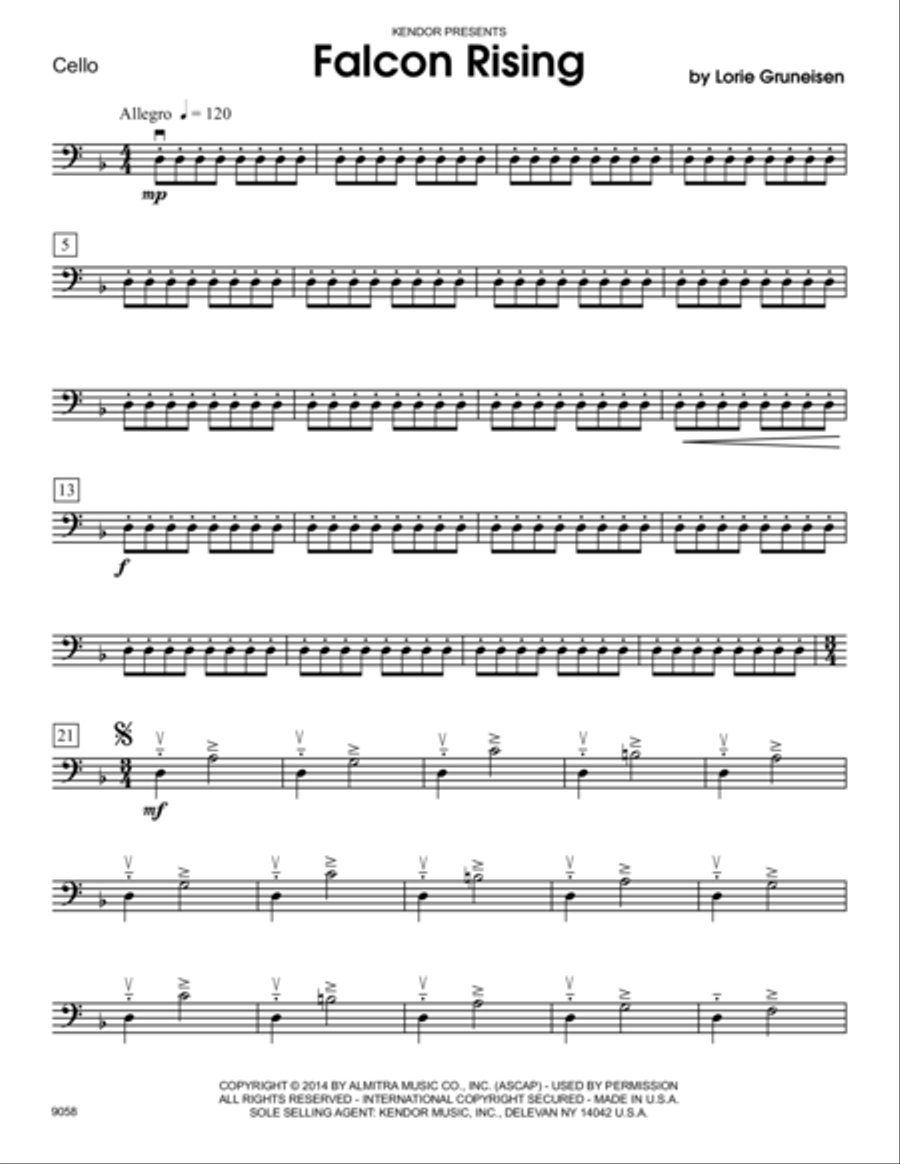 Falcon Rising - Cello - Cello - Digital Sheet Music | Sheet Music Plus