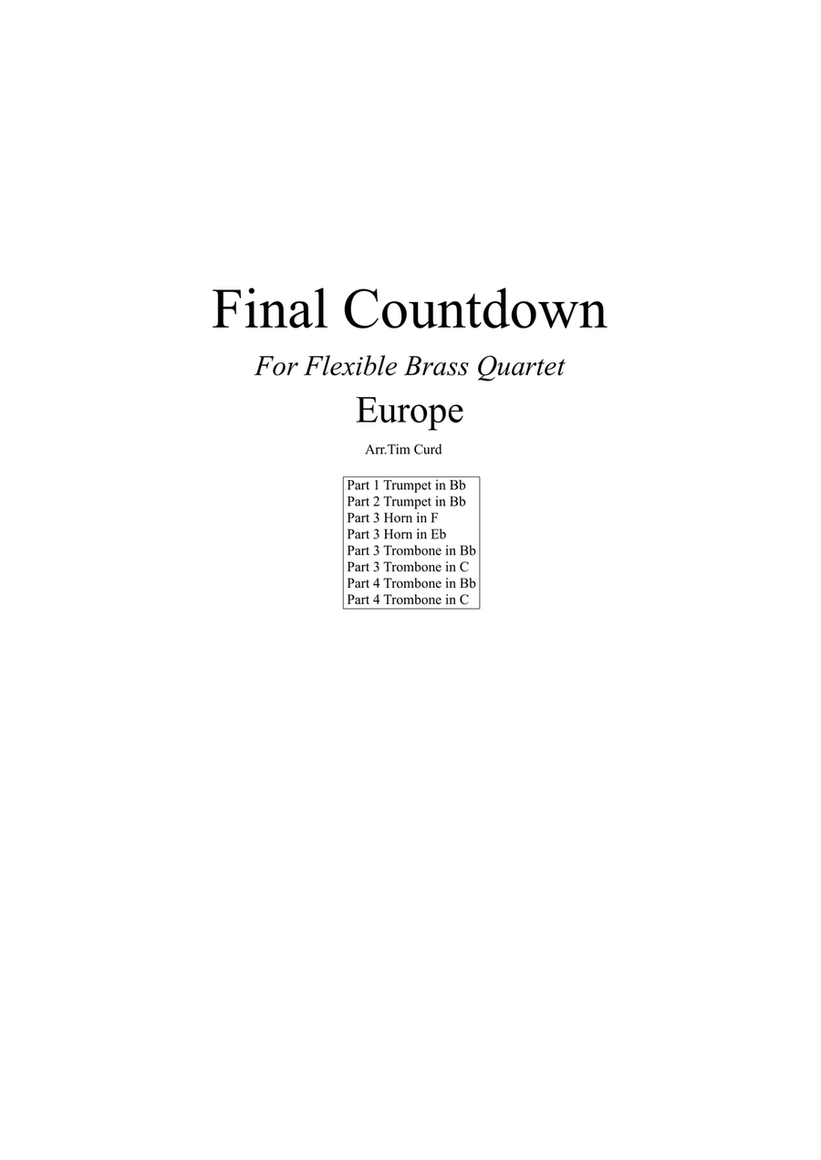 Final Countdown by Europe - Euphonium - Digital Sheet Music | Sheet Music Plus