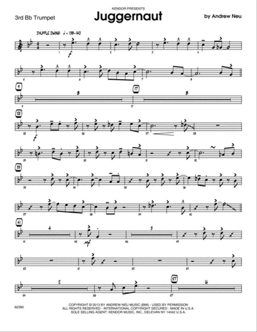 Juggernaut - 3rd Bb Trumpet - B-Flat Trumpet - Digital Sheet Music ...