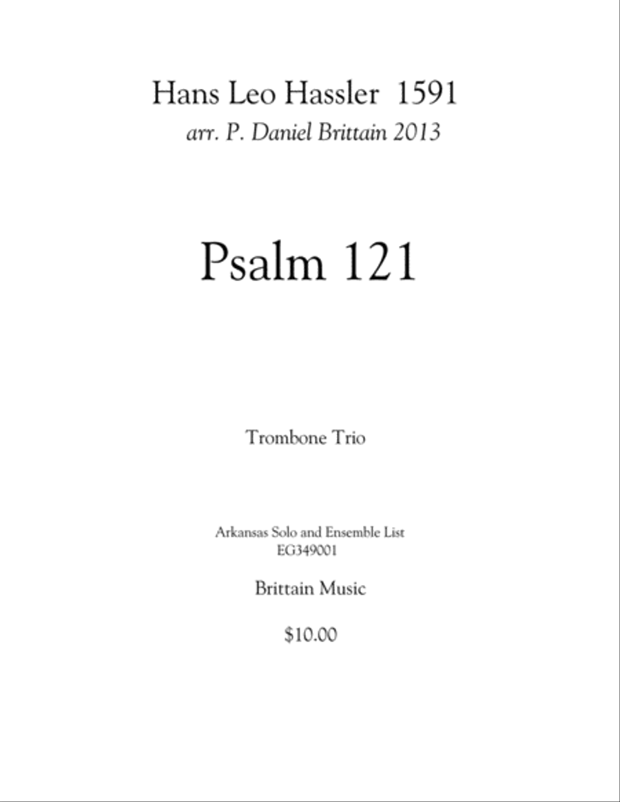 Psalm 121 by Hans Leo Hassler - Trombone Solo - Digital Sheet Music ...