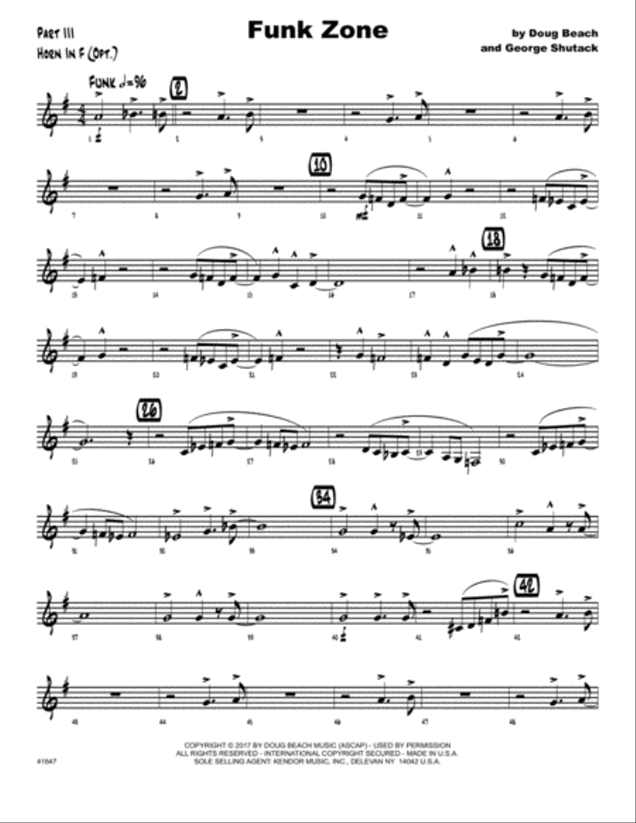 Funk Zone - Horn in F - Horn Solo - Digital Sheet Music | Sheet Music Plus