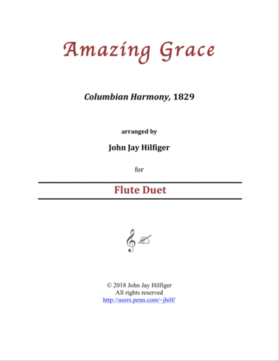 Amazing Grace for Flute Duet by John Jay Hilfiger - Flute Duet ...