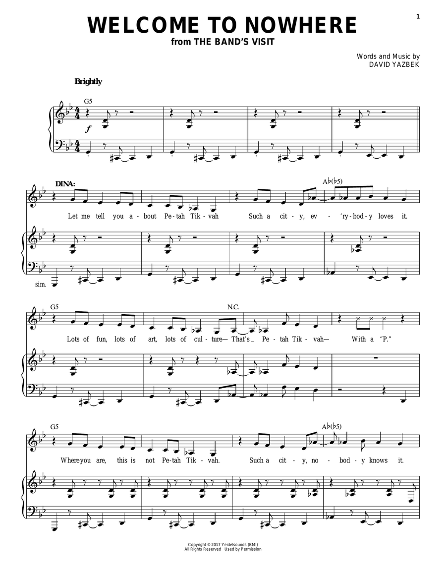 Welcome To Nowhere - Voice - Digital Sheet Music | Sheet Music Plus
