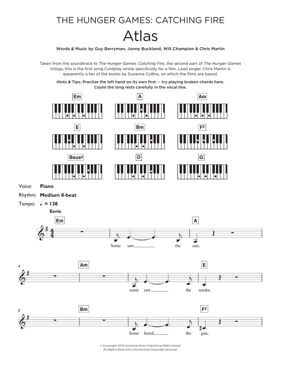 Atlas by Coldplay - Piano - Digital Sheet Music | Sheet Music Plus