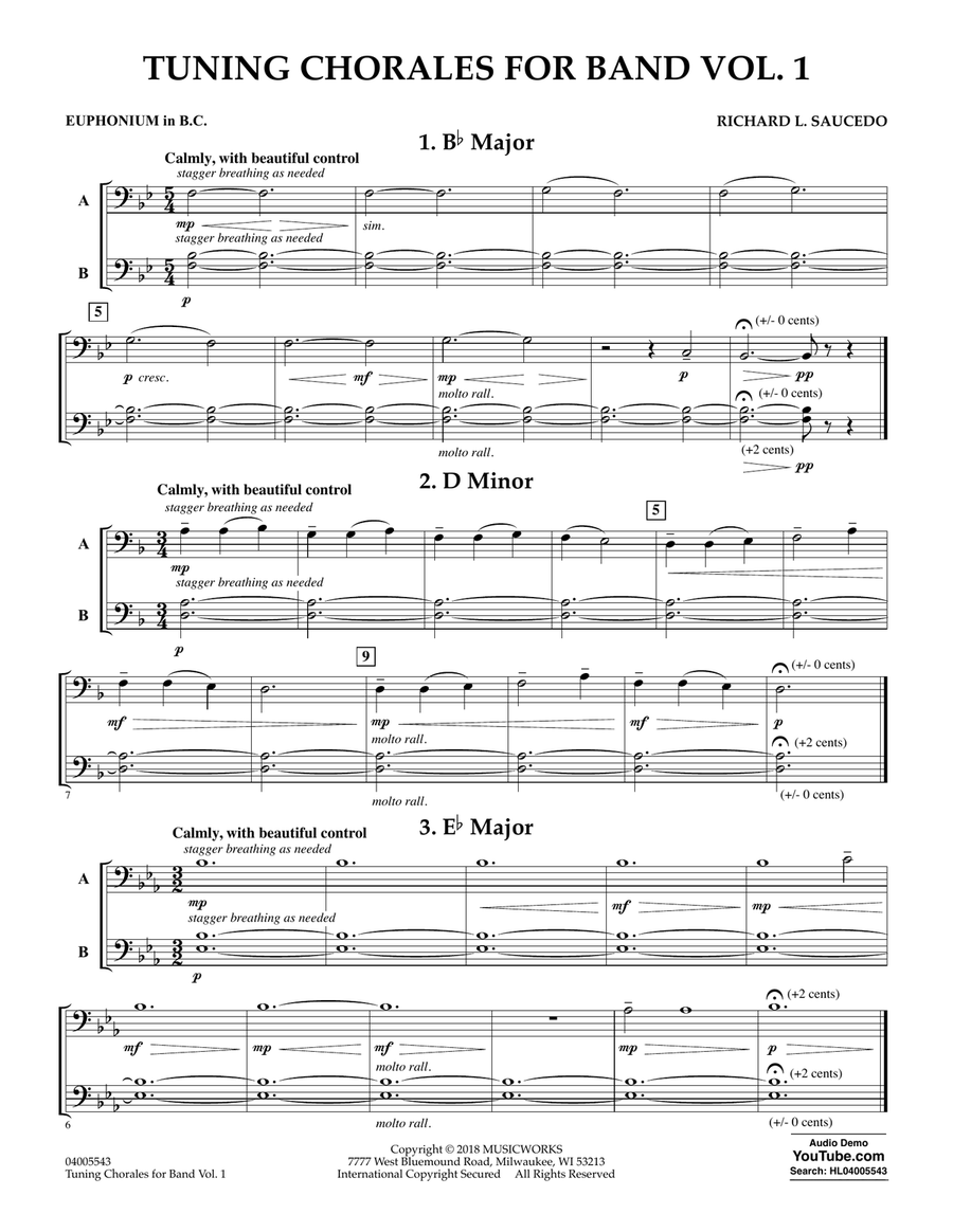 Tuning Chorales for Band - Euphonium in Bass Clef - Concert Band ...