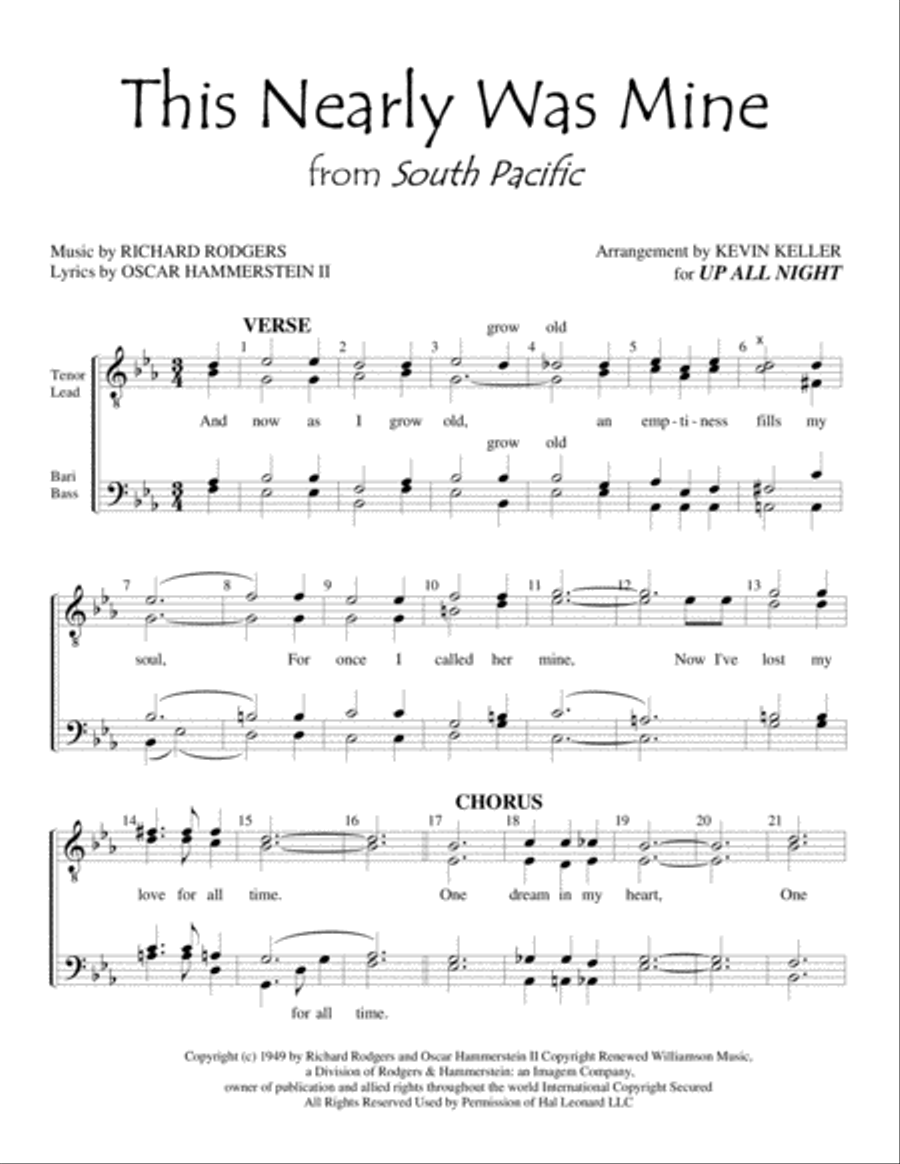 This Nearly Was Mine from South Pacific by Richard Rodgers - TTBB ...