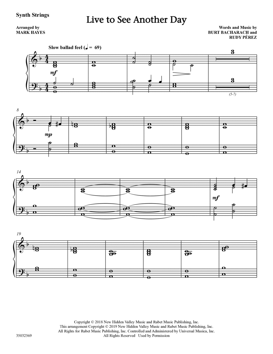 Live to See Another Day (arr. Mark Hayes) - Synthesized Strings by Mark ...