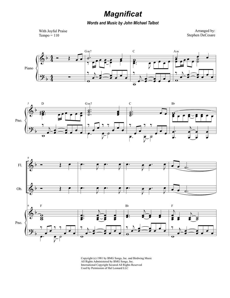 Magnificat by John Michael Talbot - Woodwind Quartet - Digital Sheet ...