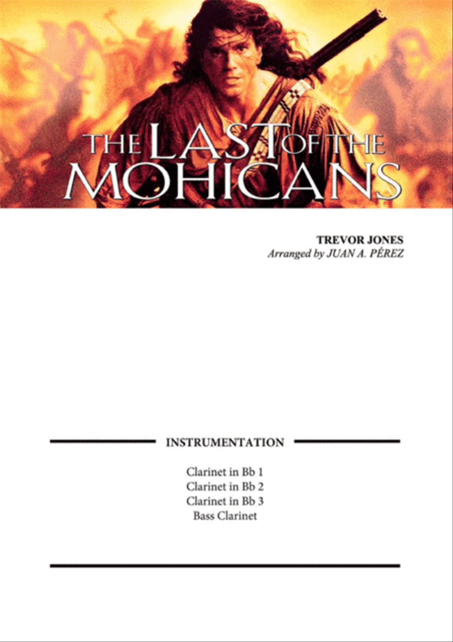 Last Of The Mohicans (main Theme) by Trevor Jones - Clarinet Quartet ...